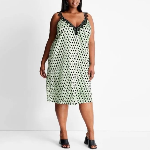 Target Future Collective | Dresses | Womens Lace Trim Satin Slip Dress ...